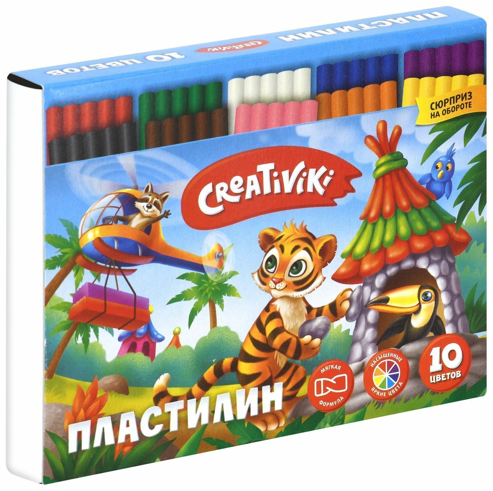 Пластилин Creativiki, 10 цветов, 150 г