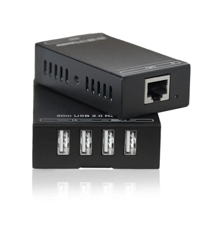 Приемник и передатчик сигнала USB 2.0 по кабелю витой пары Qtex QVE TUSB50