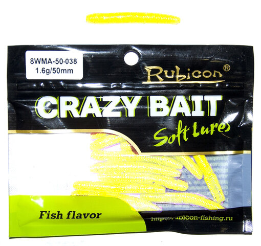 Съедобная силиконовая приманка RUBICON Crazy Bait WMA 1.6g, 50mm, цвет 038