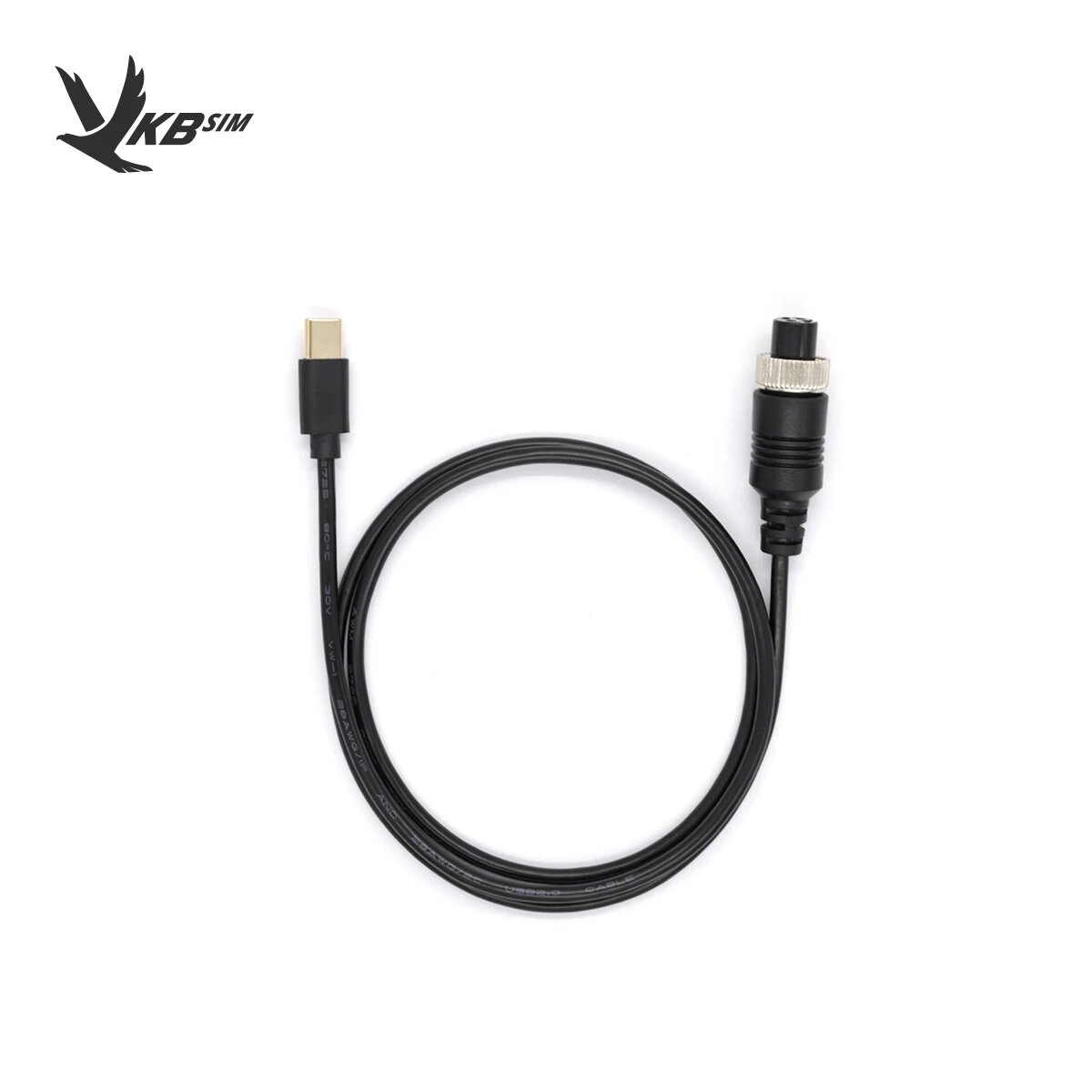 Кабель VKBSIM GX12 Type-C, 80 см, черный