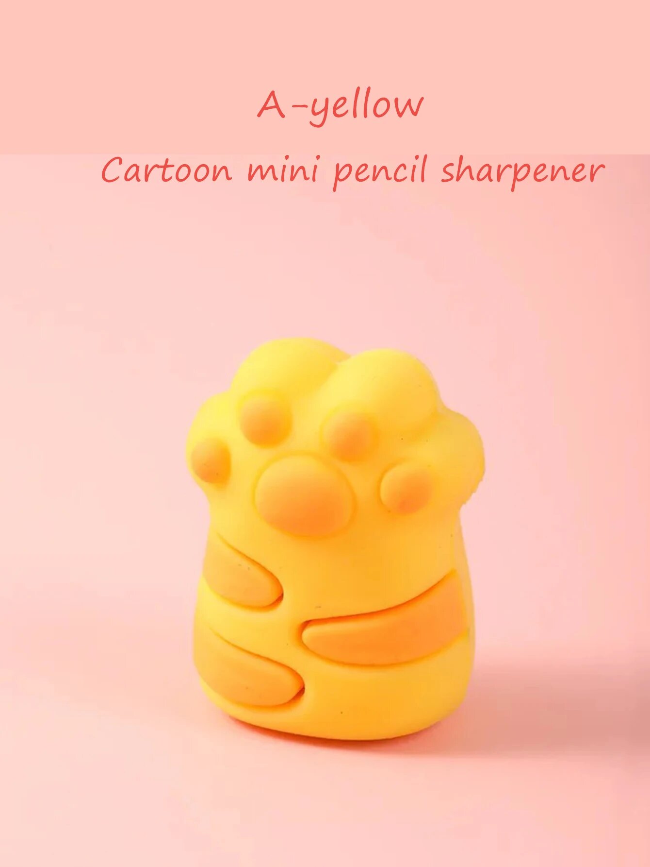Точилка для карандашей кошачья лапка Желтый, Yellow