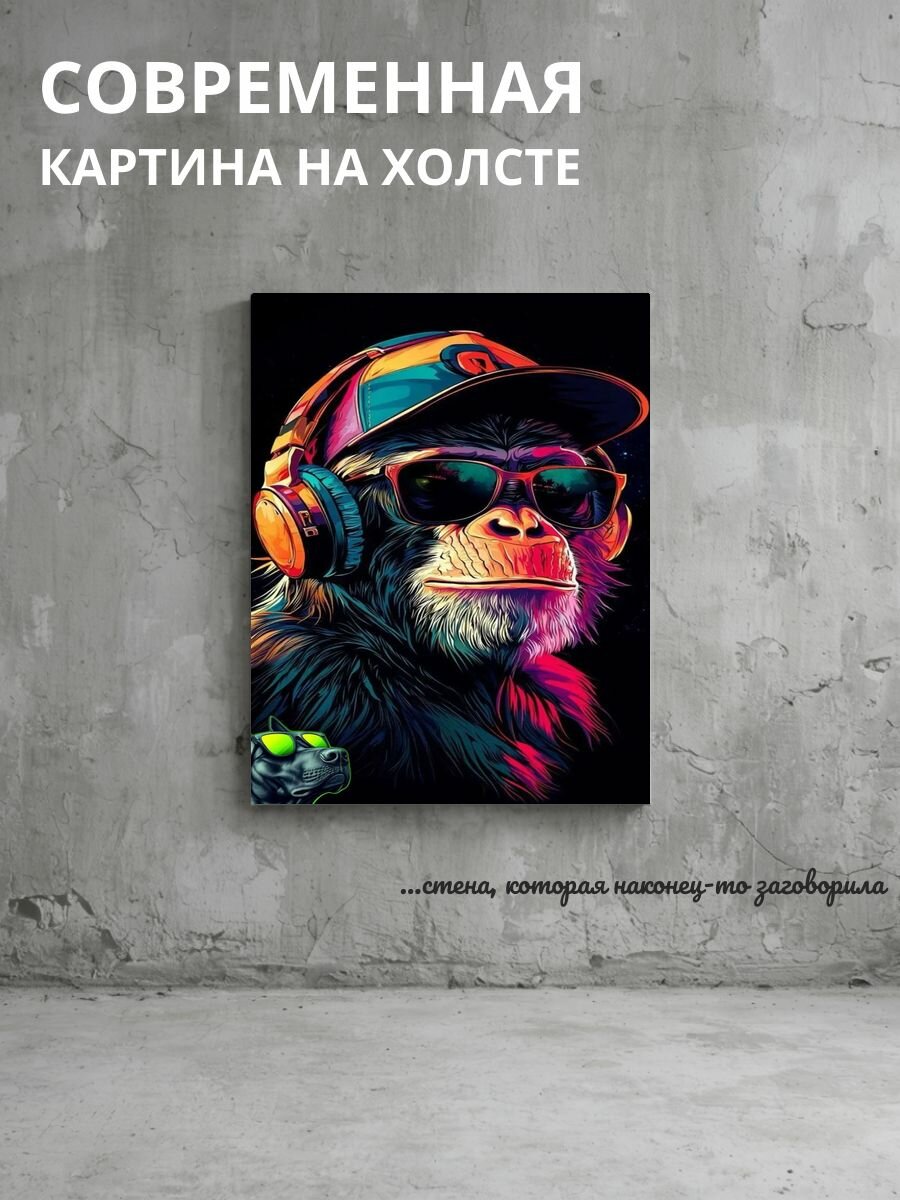 Картина на холсте Обезьяна 60x80 см