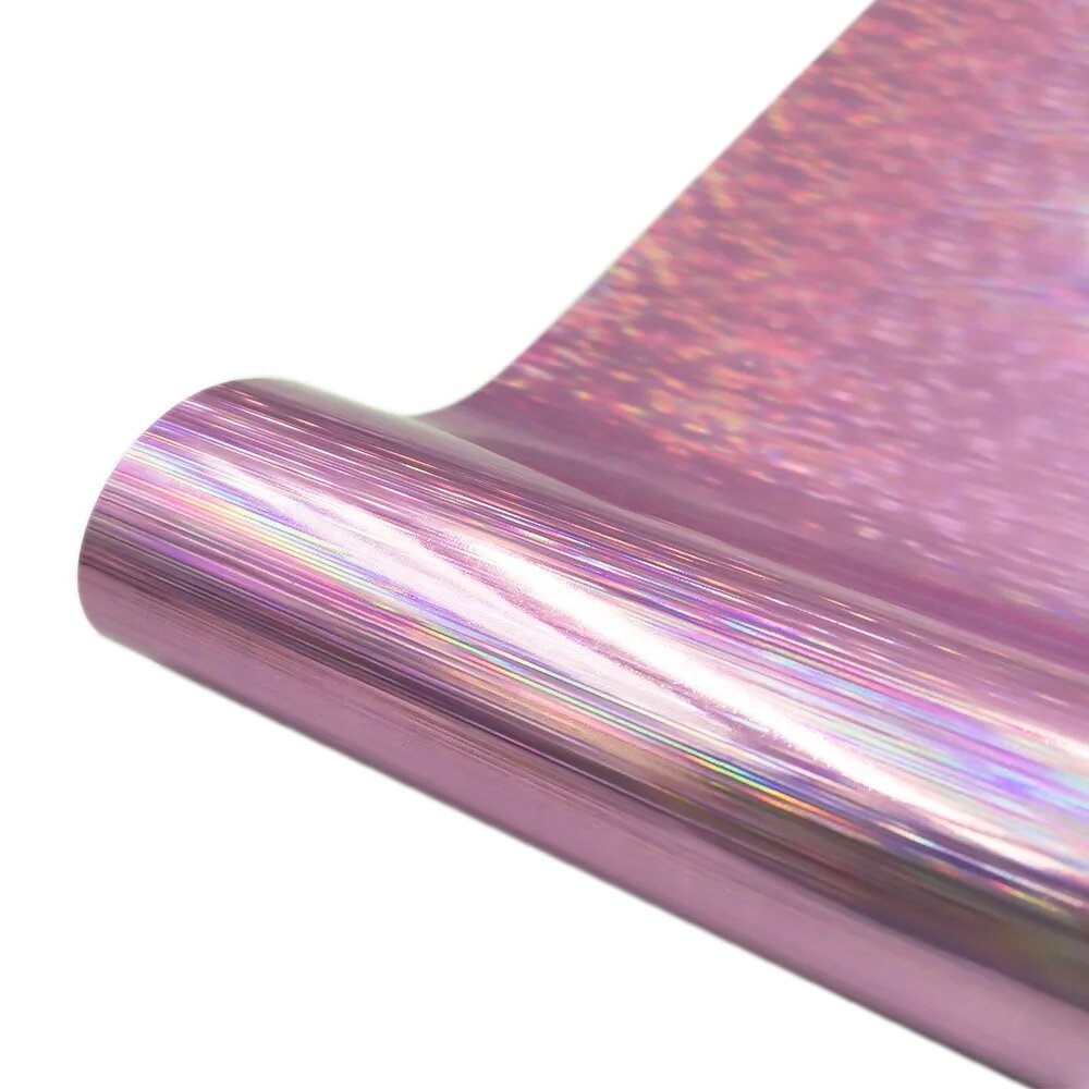 Голографическая пленка виниловая Laser Pink 30x50 см
