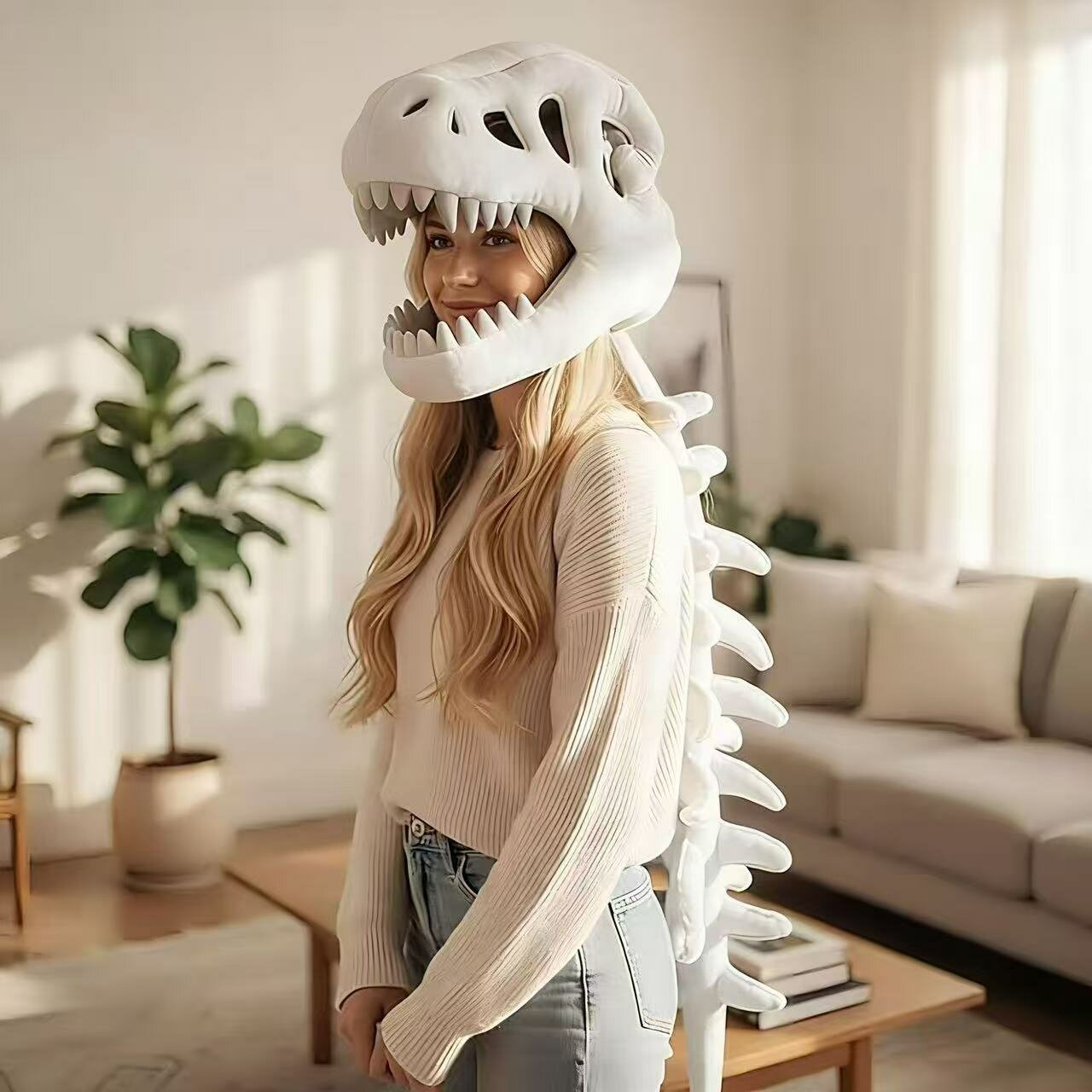 Игровая декор для_costume - Динозавровский скелет, wearable подушка