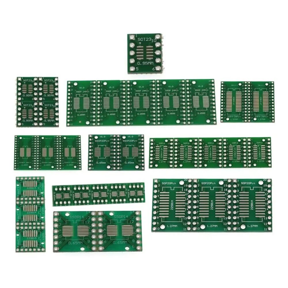 Комплект печатных плат SMD 35 шт, переходим на DIP SOP MSOP SSOP TSSOP SOT23 8 10 14 16 20 24 28 SMT