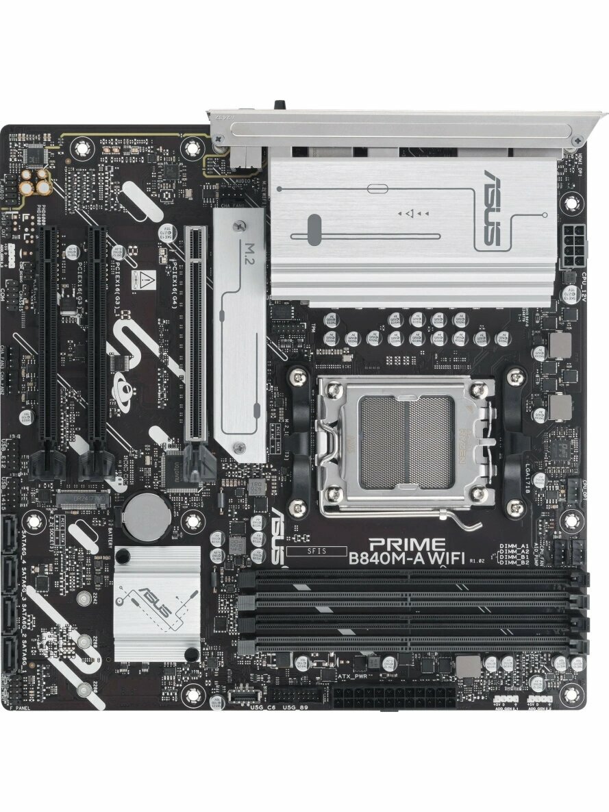 Материнская плата Asus PRIME B840M-A WIFI, Socket AM5, AMD B840, mATX, DDR5, Ret