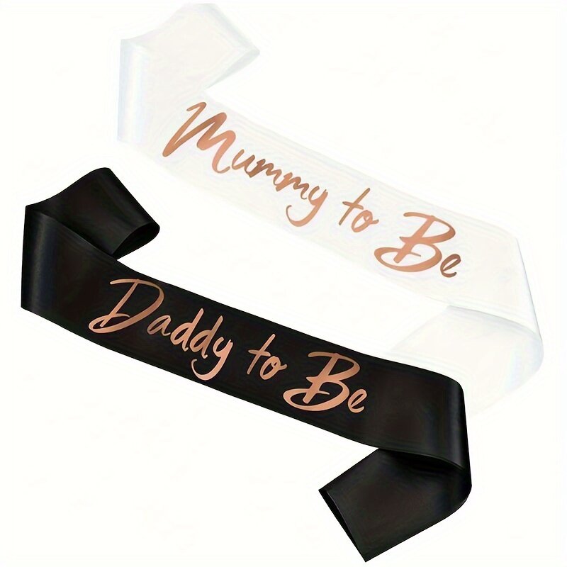 Пояс "Mommy to Be" и "Daddy to Be" для будущих родителей, черно-белый