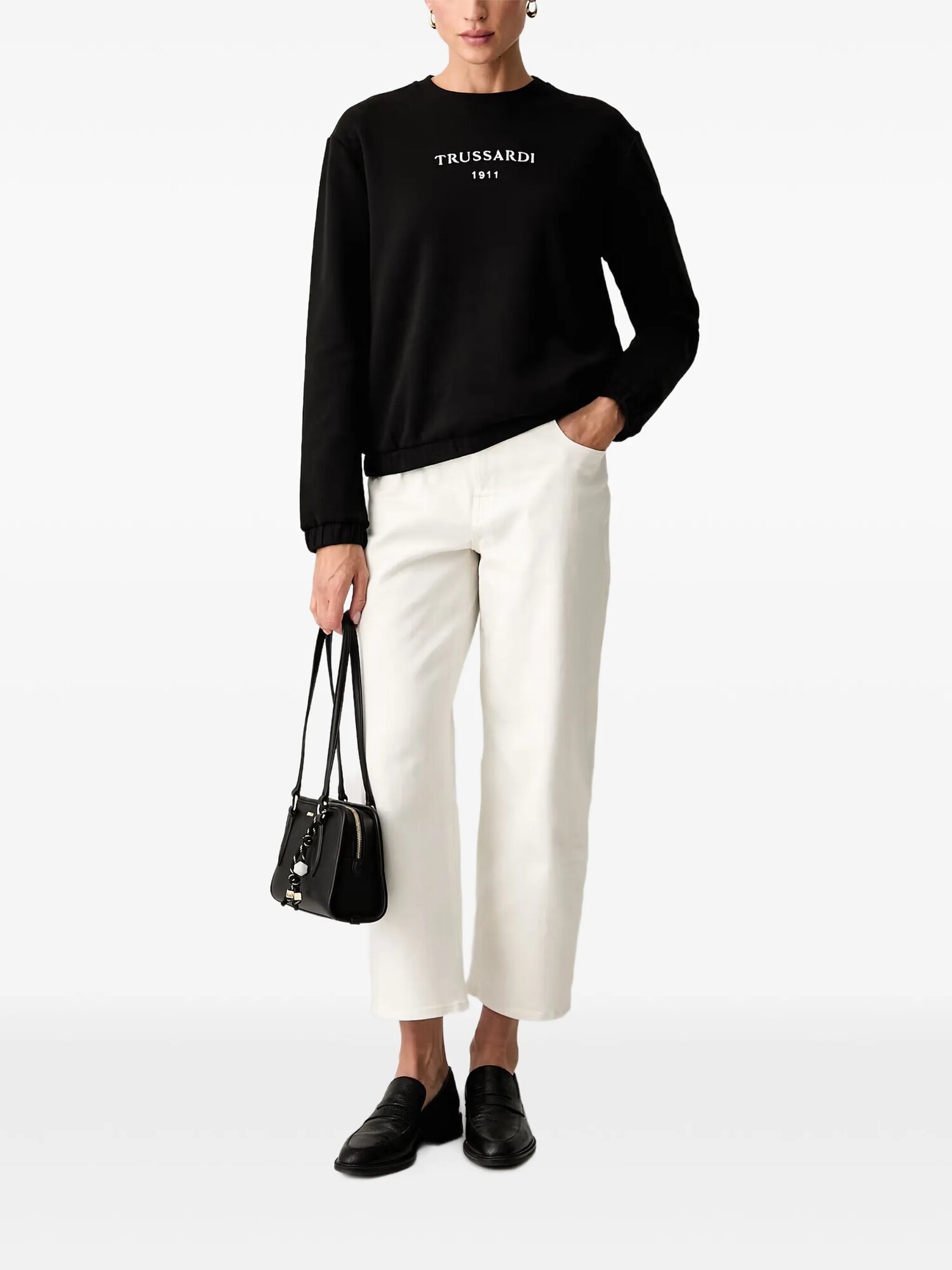 Толстовка TRUSSARDI Logo-embroidered sweatshirt, размер 44 — фото 1