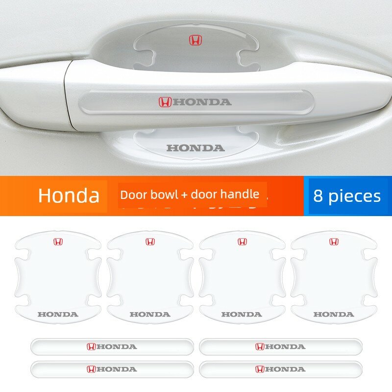 Honda Набор защитной пленки для дверной ручки автомобиля - 8 шт, прозрачная невидимая пленка с водяными каплями,