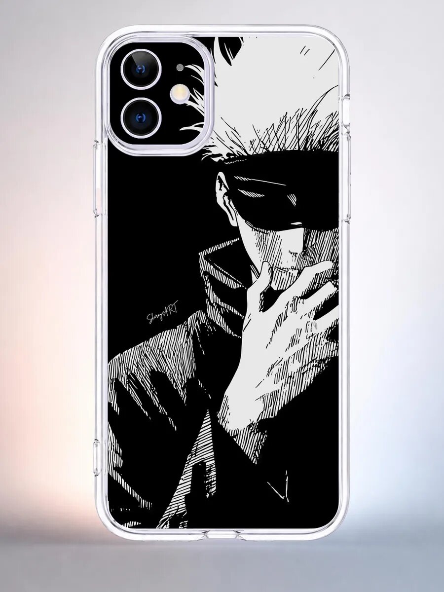 Чехол iPhone 11 аниме парень силиконовый прозрачный