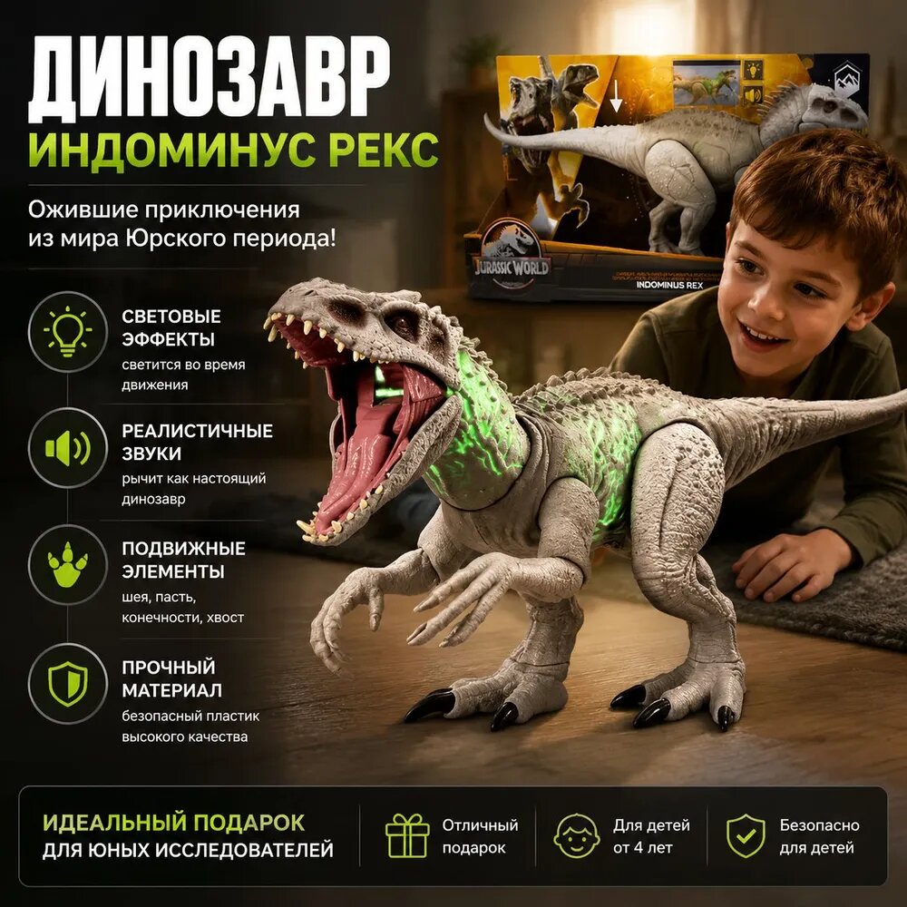 Интерактивная игрушка Jurassic World Динозавр Индоминус Рекс