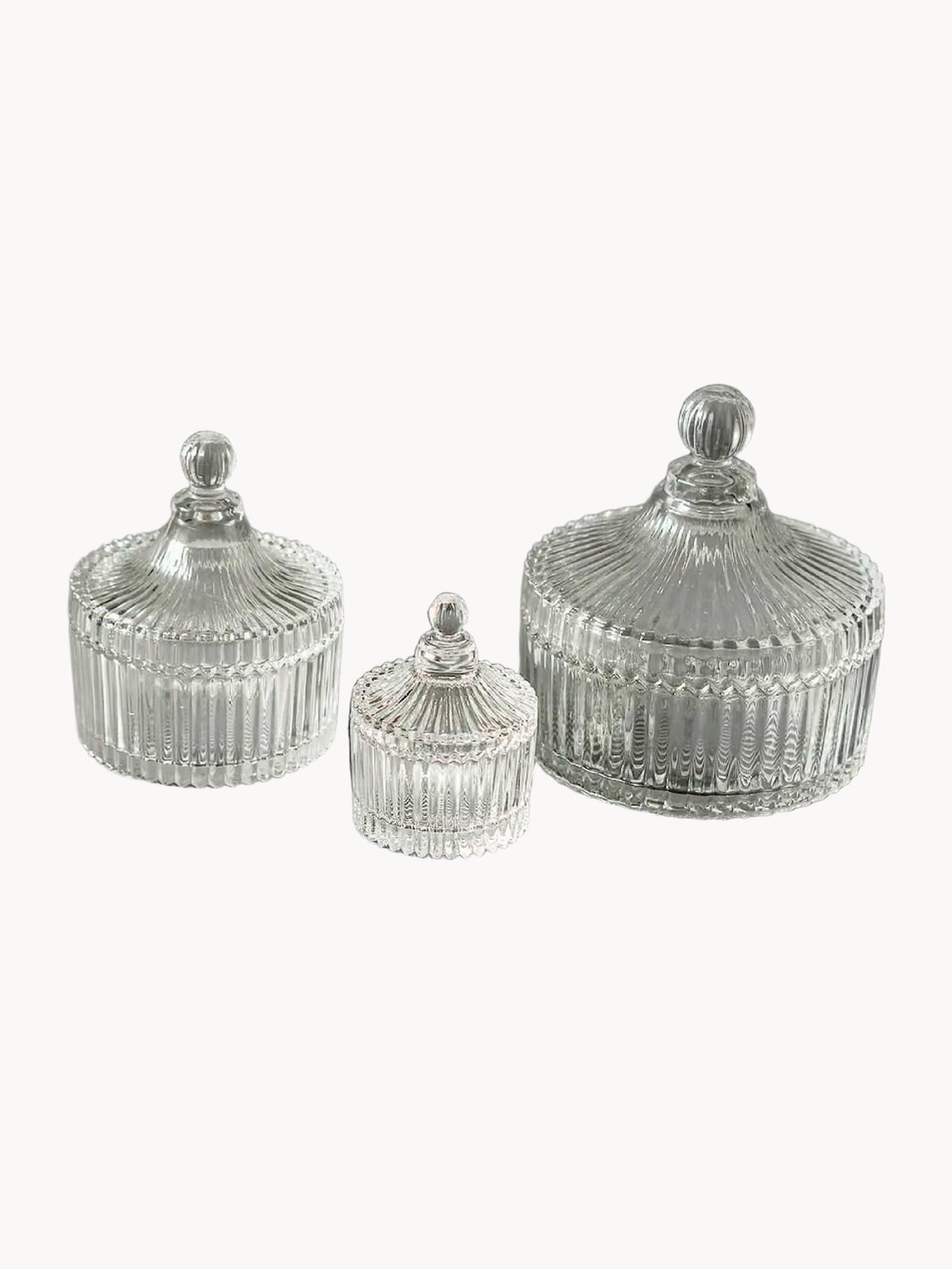 Конфетница стеклянная круглая с крышкой 3 шт