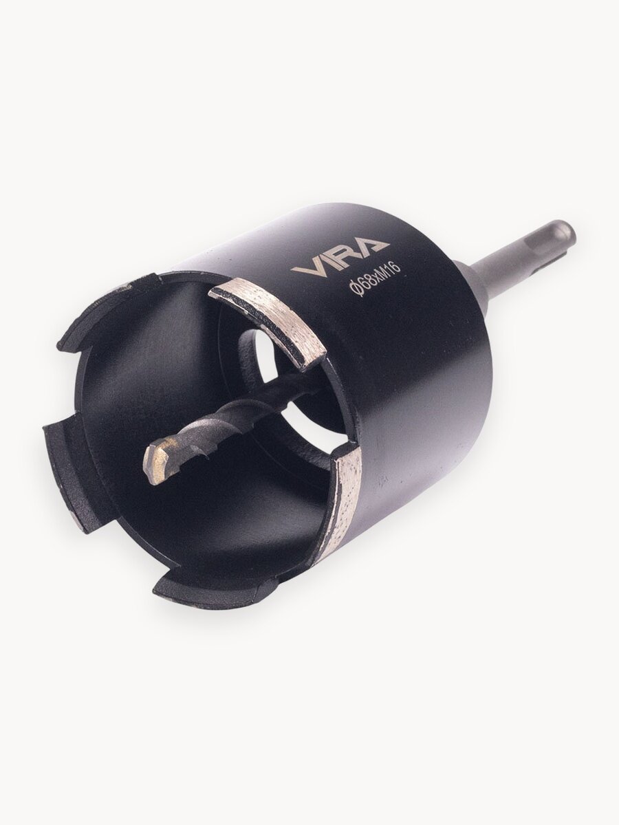 Коронка алмазная по бетону для подрозетников с верхним пылеотводом 68 мм VIRA