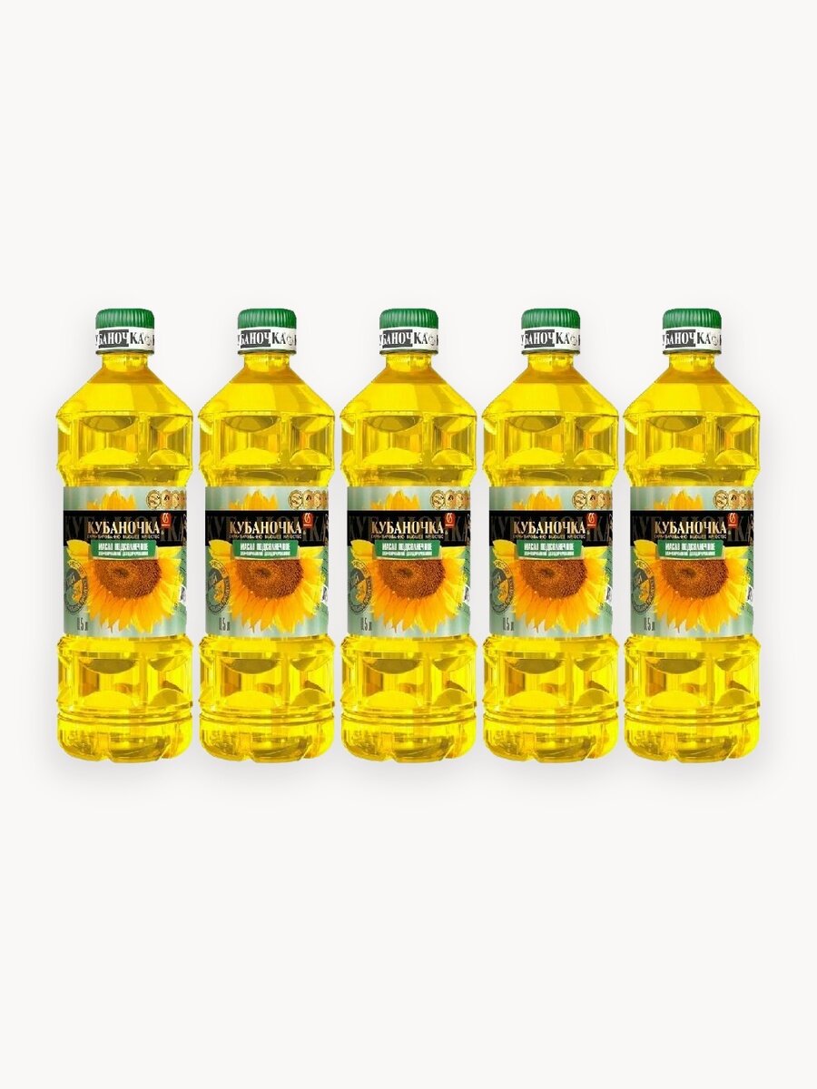 Масло подсолнечное рафинированное "Кубаночка" 0,5 л (Набор из 5шт)