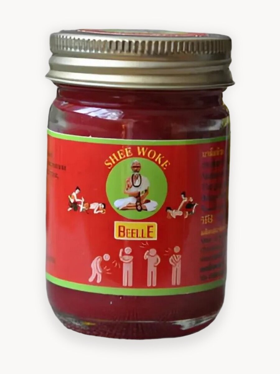 Тайский бальзам для тела Mho Shee Woke, обезболивающий, разогревающий, с перцем, 50 грамм