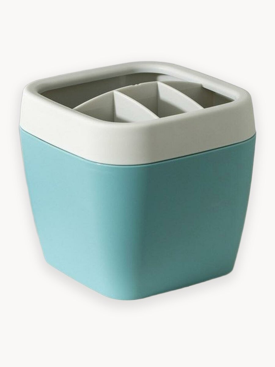 Органайзер для зубных щеток 10,4х10,4х9,9см "Эллиса", цвет серо-бирюзовый