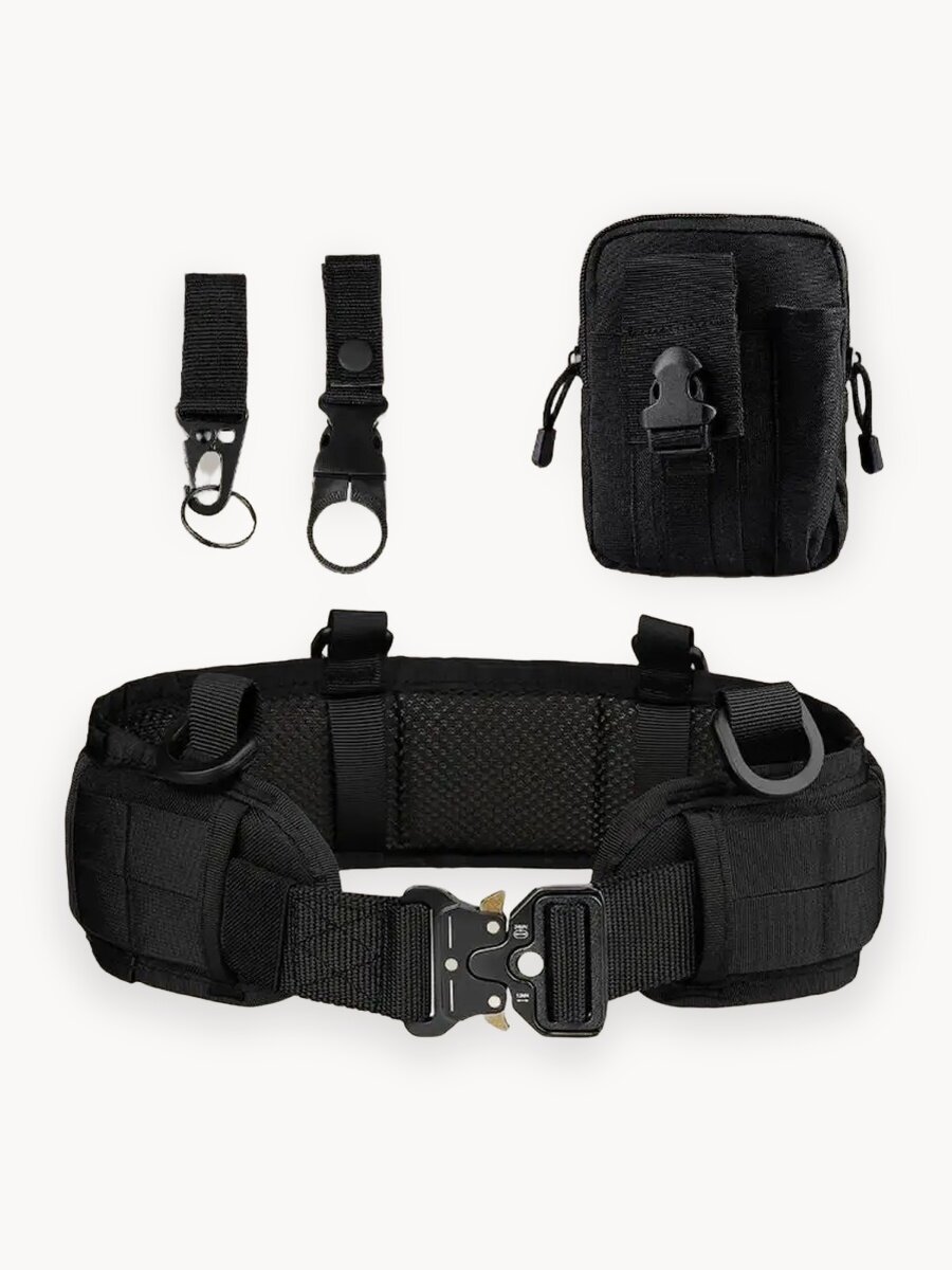 Пояс тактический/разгрузка + подсумок без плечевых ремней цвет Черный