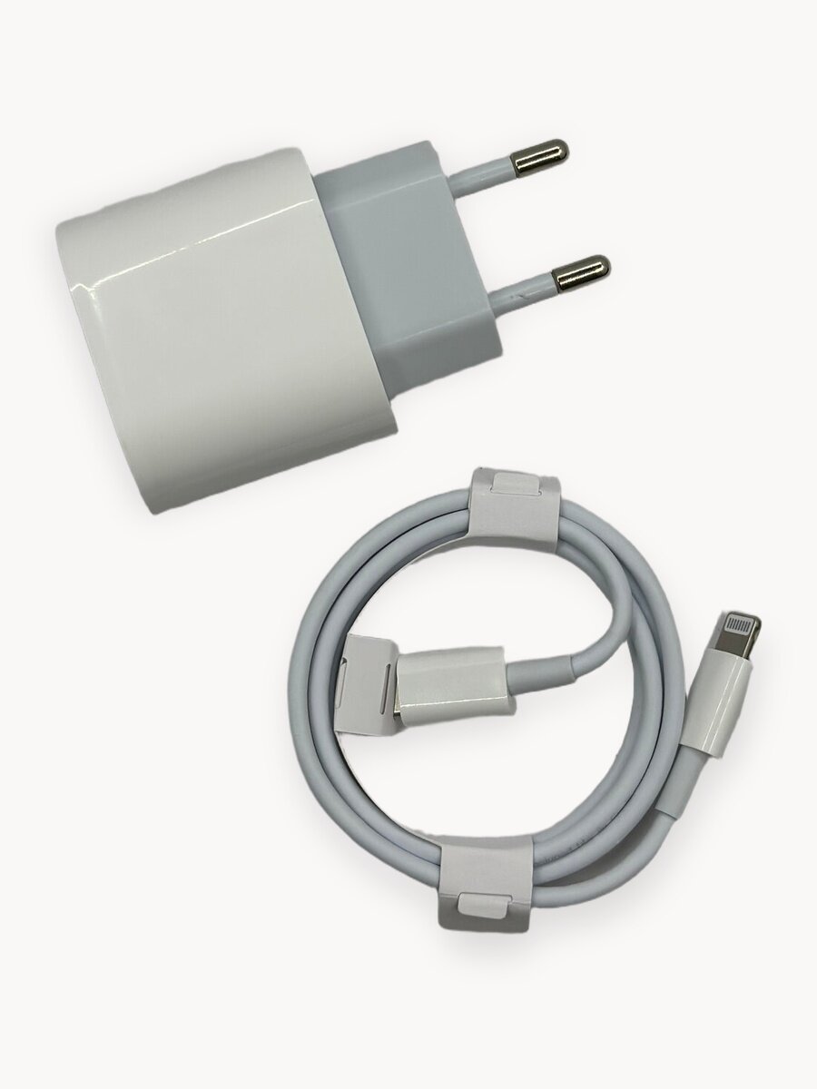 Быстрая зарядка для iphone и iPad, AirPods, SVMKT-78658, Блок питания Type C 20W + Кабель, Сетевое зарядное устройство.