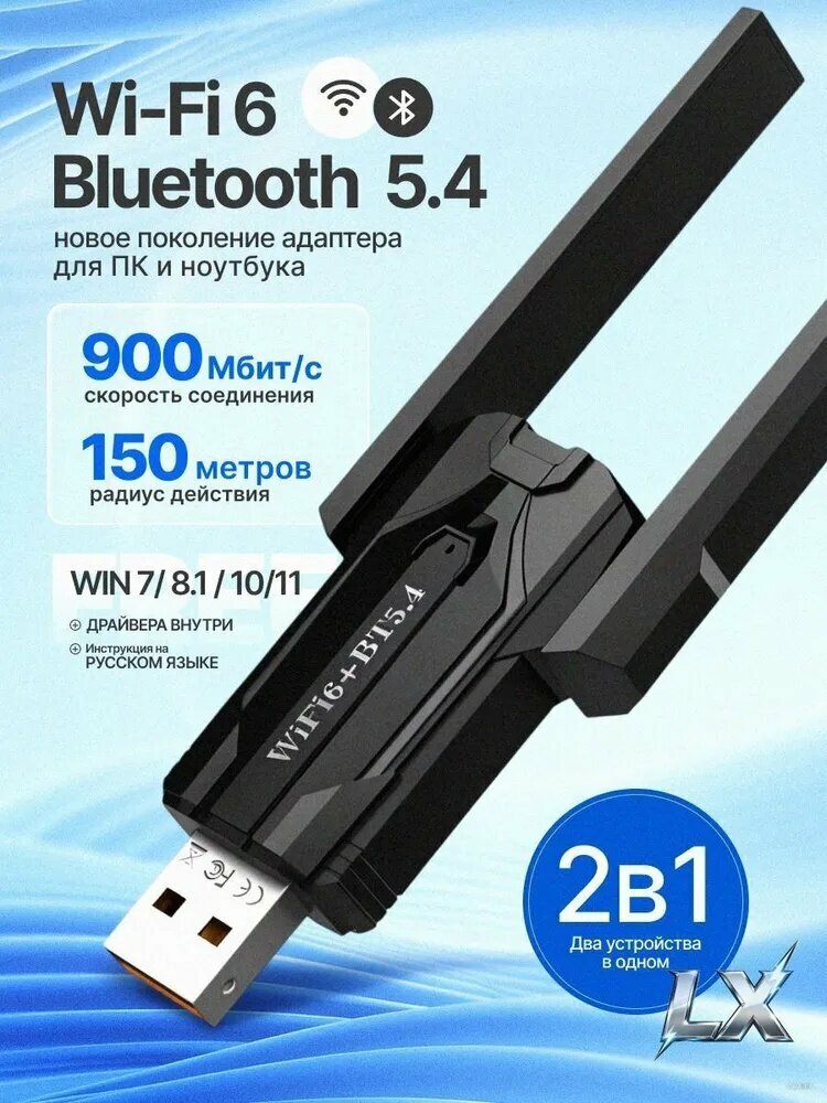 WIFI адаптер для компьютера AlisaFox блютуз адаптер для пк вай фай для пк