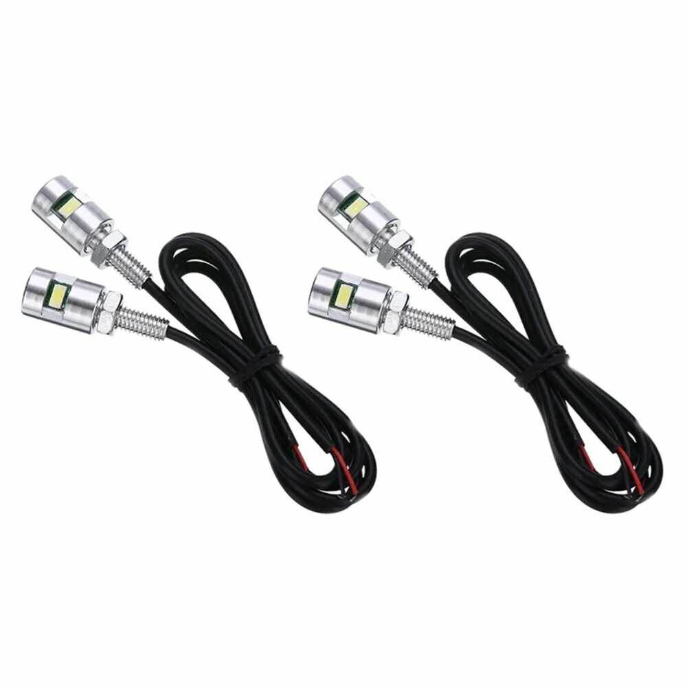 4 шт. Универсальный фонарь подсветки номерного знака Chrome 5630 с болтами 12 В