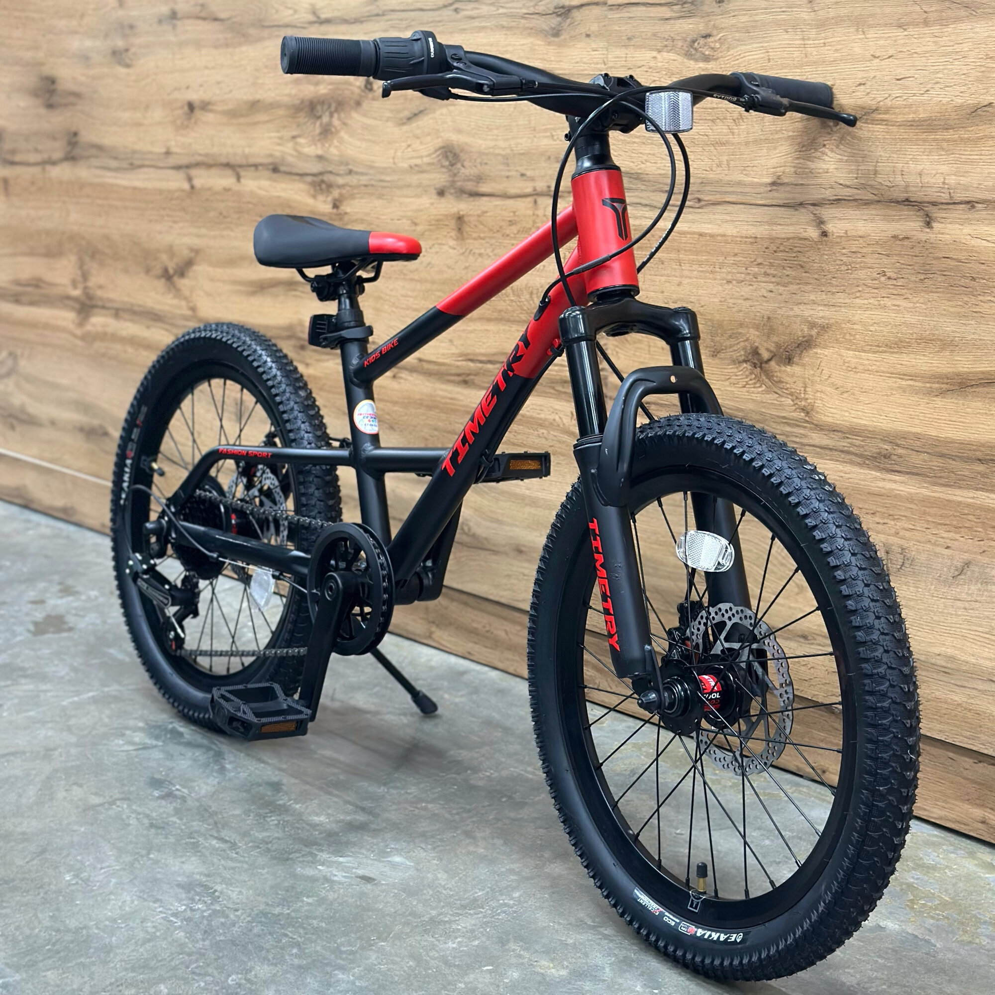 Горный велосипед BREND TIMETRY ORIGINAL TT277, диаметр колес 20", 7 скоростей, алюминиевая рама, красный