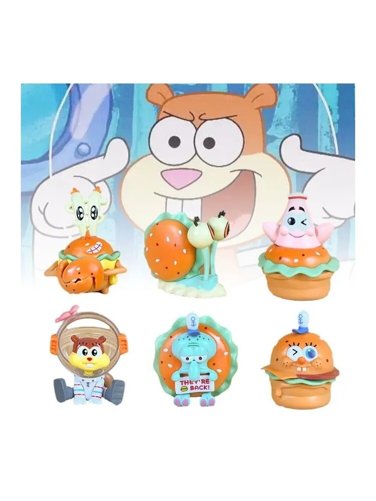 Коллекция фигурок Смешариков "Губка Боб Квадратные Штаны" для украшения детских праздников