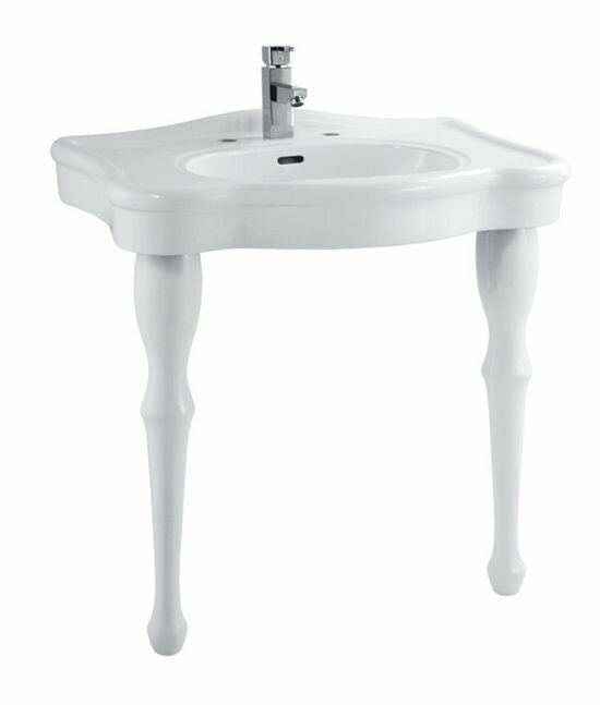 Раковина на двух фигурных ножках Creo Ceramique ORLEANS 810х550х855, белая OR3300+OR3310