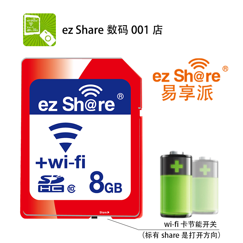 Ezshare E-Z Share 16 ГБ Wi-Fi Smart Memory Card для зеркальных камер Canon и Nikon - Красный