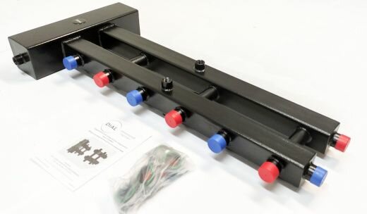 Гидравлический разделитель модульного типа DIAL STEEL GRM 4х40, 40 квт, 4 выхода, гидрострелка 4 контура для систем отопления частного дома, сталь