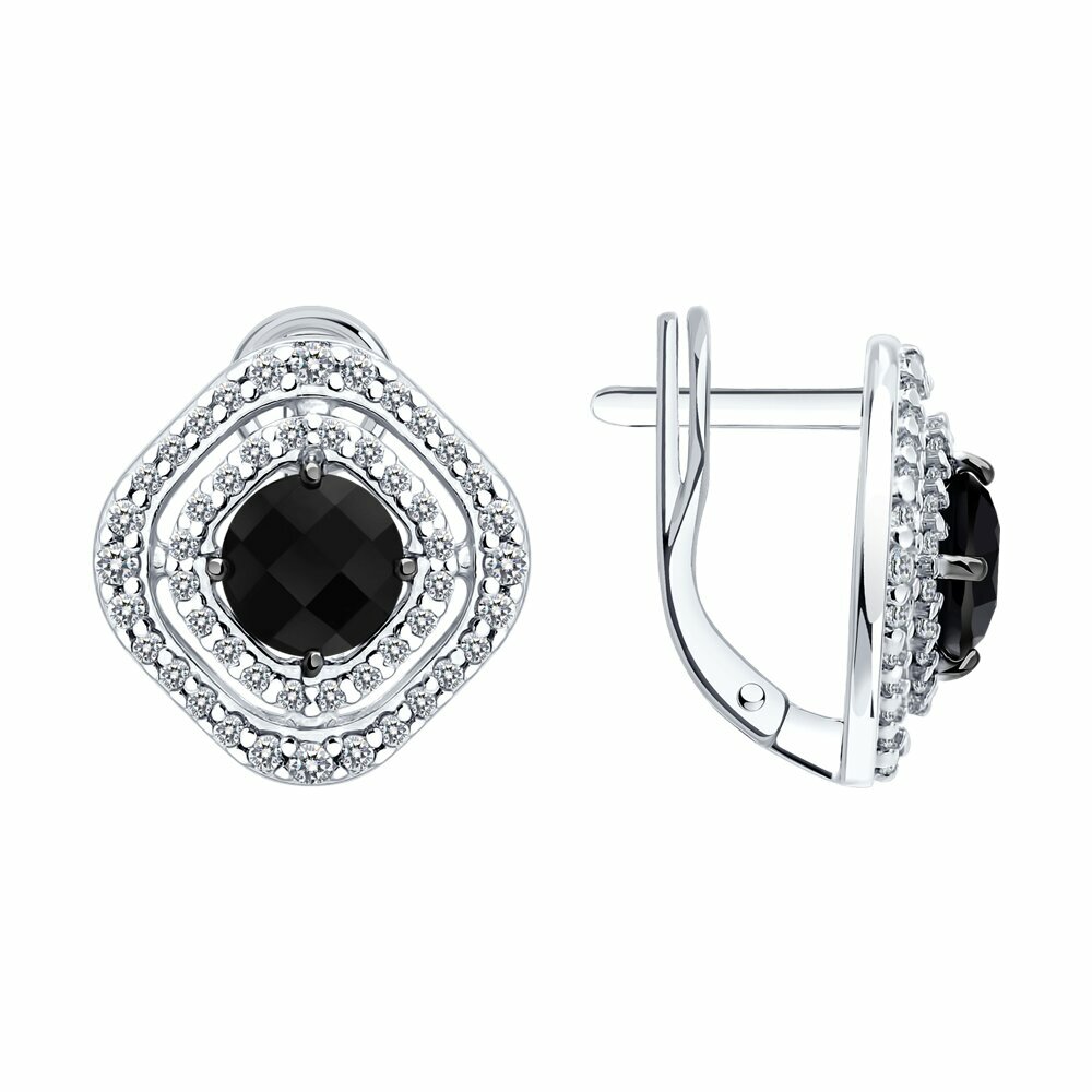 Серьги, серебро, 925 проба, родирование