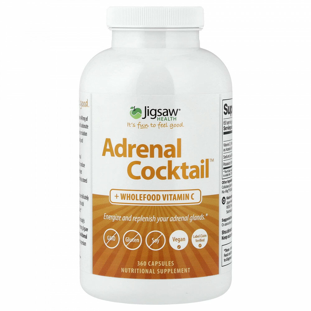 Jigsaw Health, Adrenal Cocktail™, витамин C из цельных продуктов, 360 капсул