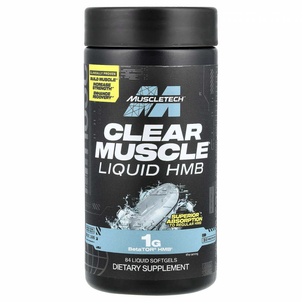 MuscleTech, Clear Muscle®, Liquid HMB, 84 капсулы