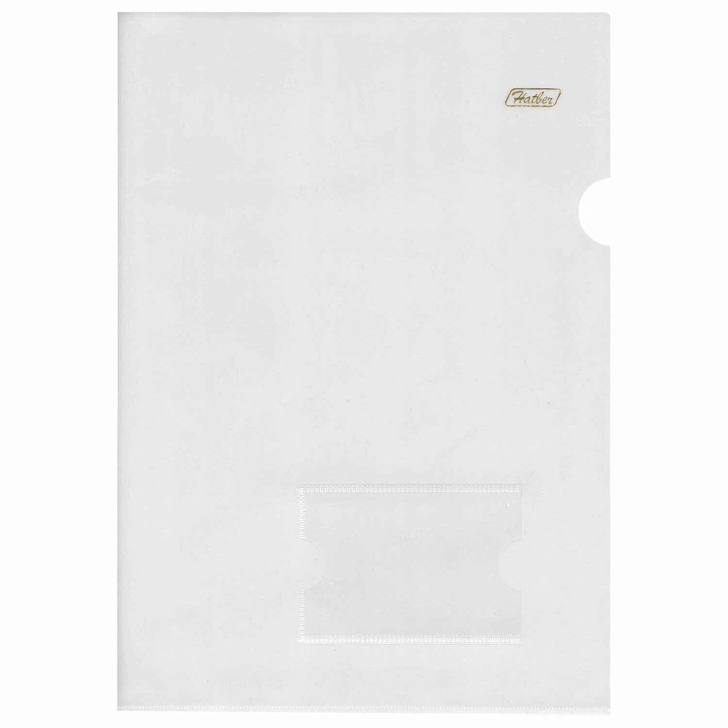 Папка-уголок A4 180мкм. Hatber с карманом для визитки, прозрачная AGкм4_00100(V246931)