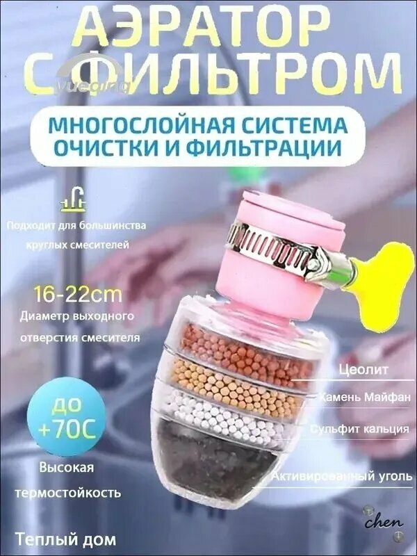 Фильтр для воды на кран очистка от хлора, накипи и примесей, быстрый монтаж
