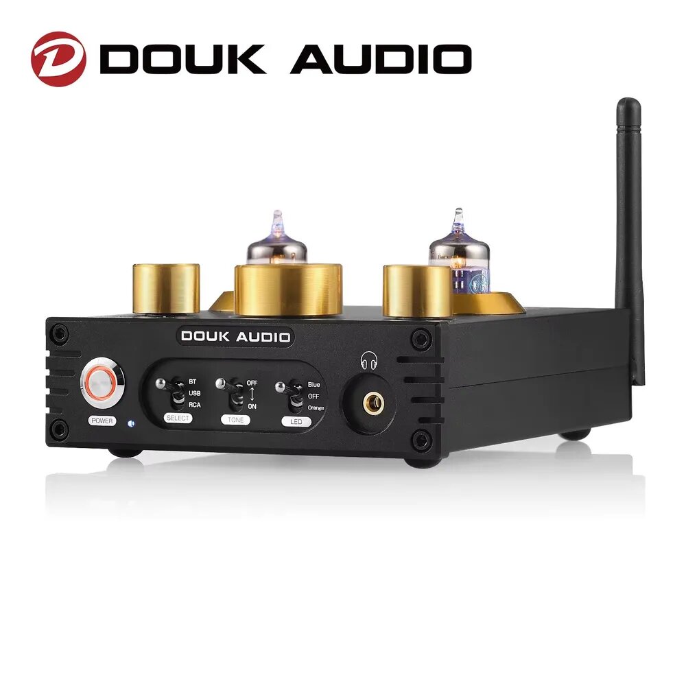 DOUK AUDIO P1 Bluetooth USB RCA Tone Control Tube Amplifier - Black