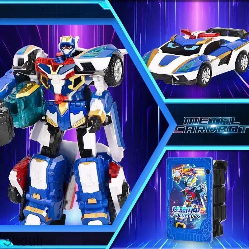 Metal Cardbot Метал Кард Бот S2 BLUE COP трансформер робот-машинка