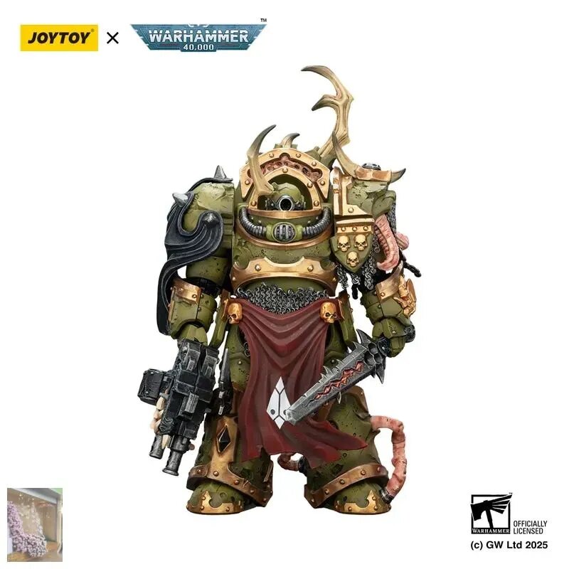Подвижная фигурка Warhammer Death Guard Blightlord Terminator 3 with Combi-bolter and Bubotic Blade Legion коллекция игрушек