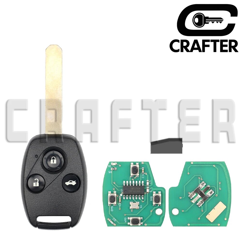 Ключ Crafters OUCG8D-380H/382H/384H-A 313,8/315/433 МГц ID 46/48/8E 433 MHz 8E, 3 BT With Cutting