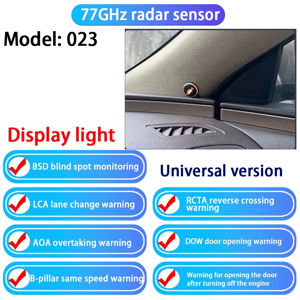 Для Hyundai Santa Fe TM 2020-2023: радар-детектор 77 ГГц, система предупреждения Display light 77Ghz