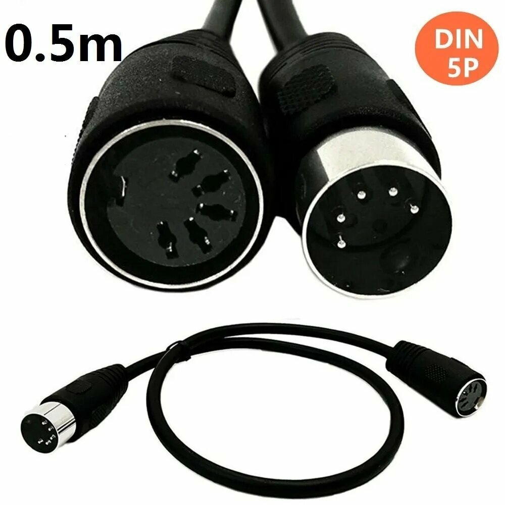 PENGQIAO Аудиокабель DIN/DIN, 0.5 м, черный матовый