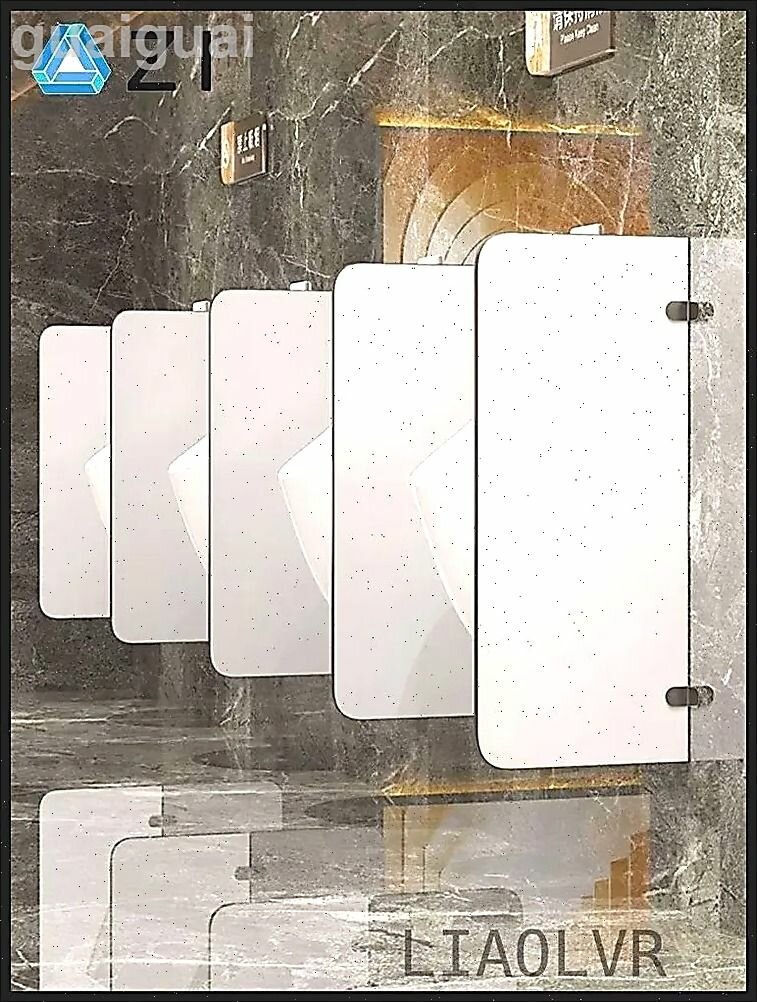 Перегородка для писсуара настенная 40x90 см МДФ серая металлическая фурнитура