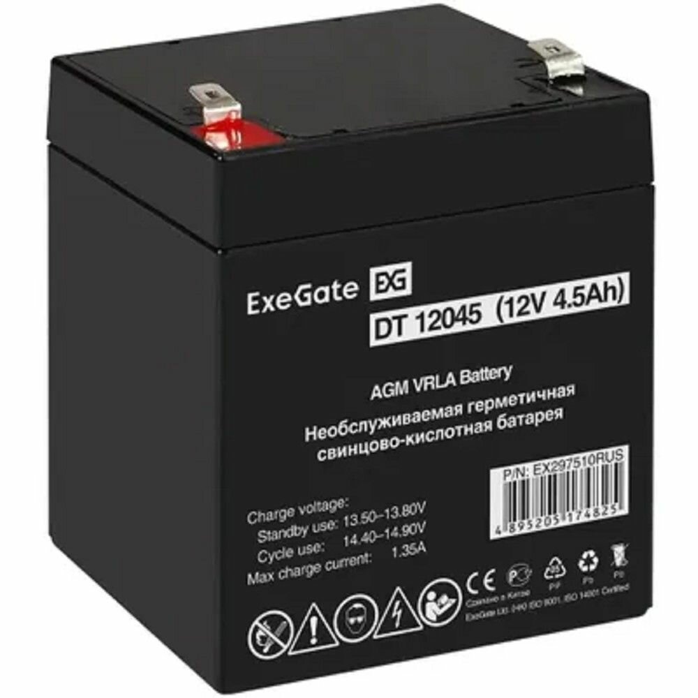 Delta DT 12045 (4.5 А/ч, 12В) свинцово- кислотный аккумулятор