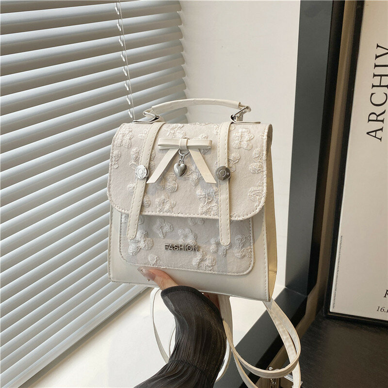 Рюкзак женский pu single shoulder and backpack с прочной строчкой для ежедневного использования белый
