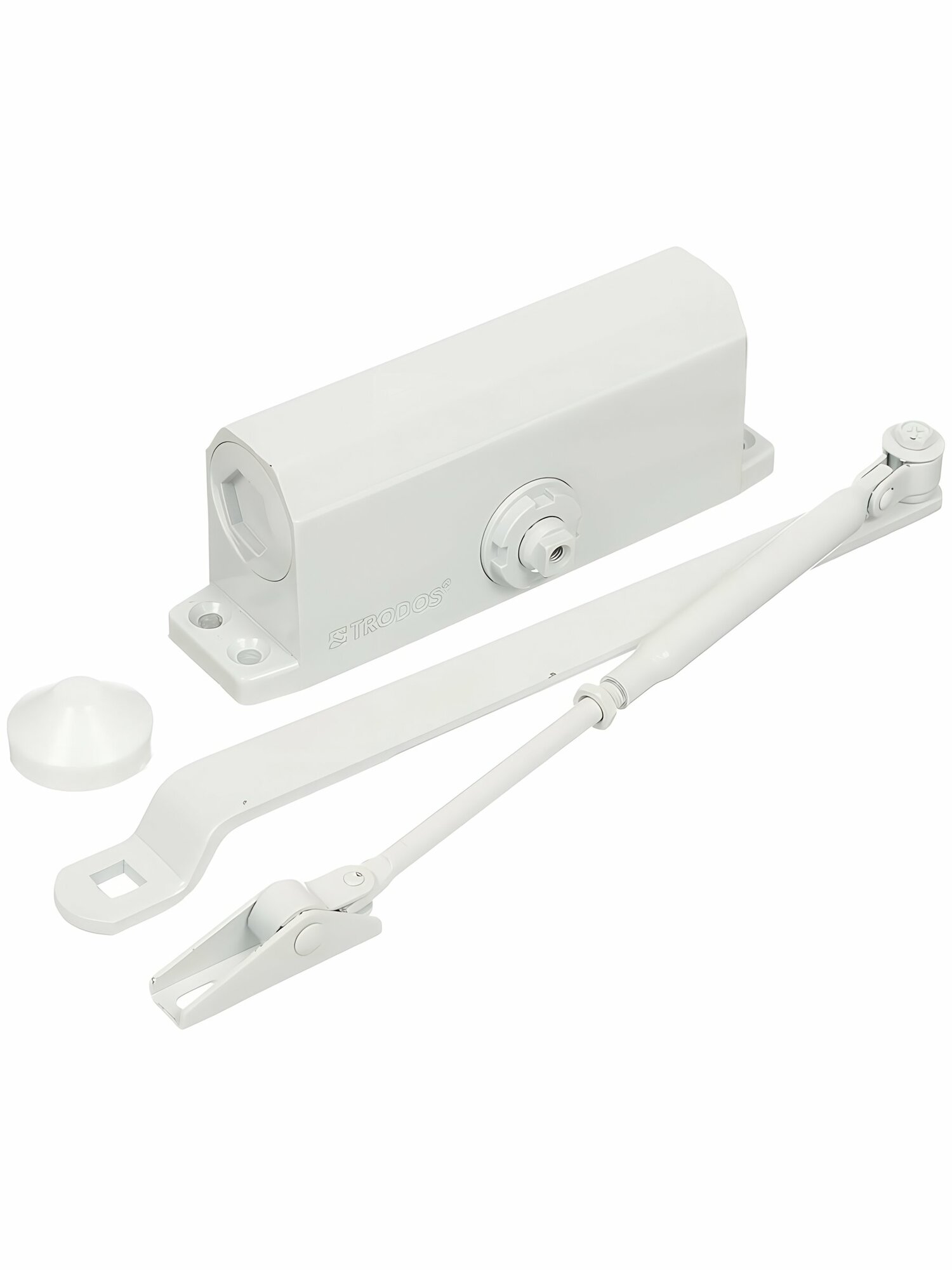 Доводчик дверной Trodos TD-100, до 100 кг, белый, температурный режим -35°C +60°C