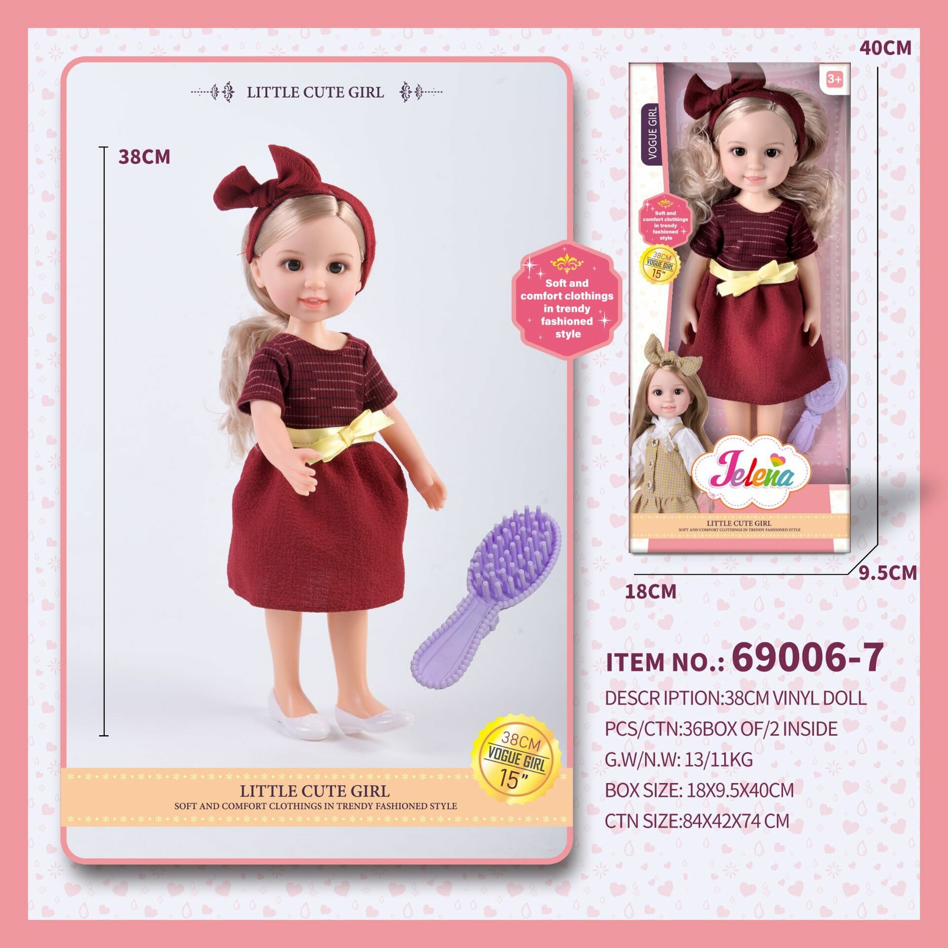 15-дюймовая модная кукла Елена в подарок Juguete Игрушка