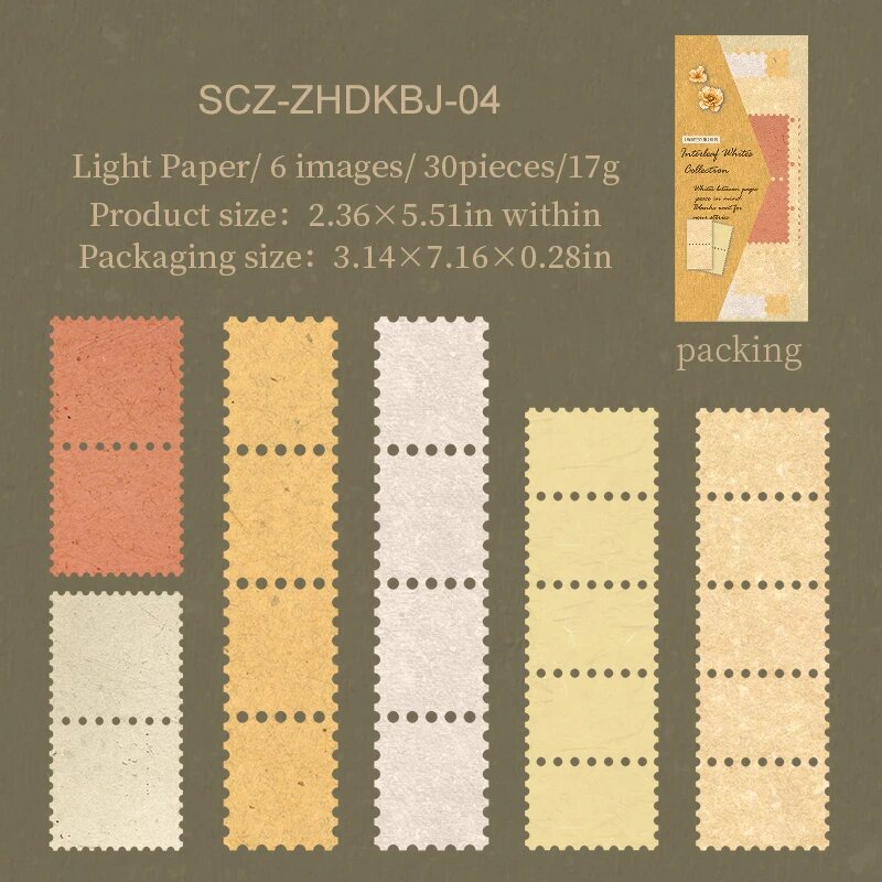 Винтажные этикетки SCZ-ZHDKBJ-04, 30 шт.