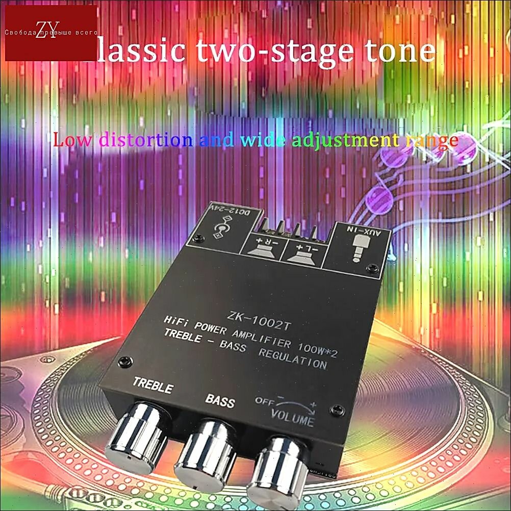 Bluetooth-совместимый усилитель HIFI 2.0-канальная аудиоплата ZK-1002T Tpa3116 2-канальный 2X100 Вт Bluetooth 5.0 цифровой аудио усилители плата