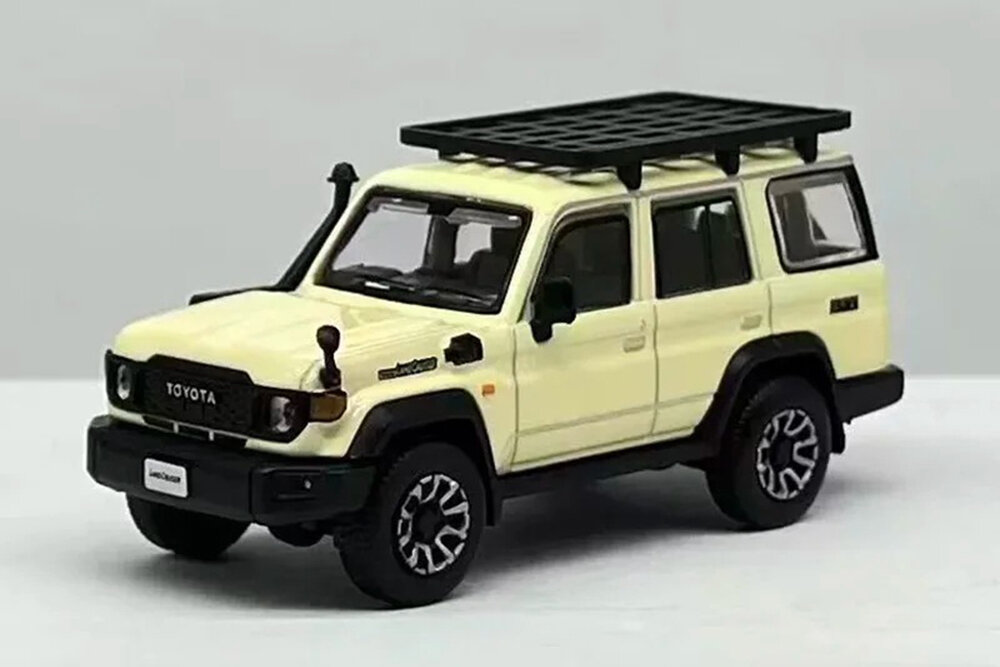 Модель коллекционная PAUDI Toyota land cruiser LC70 yellow beige / тойота лэнд крузер желто-бежевый (длина 7-10 см)