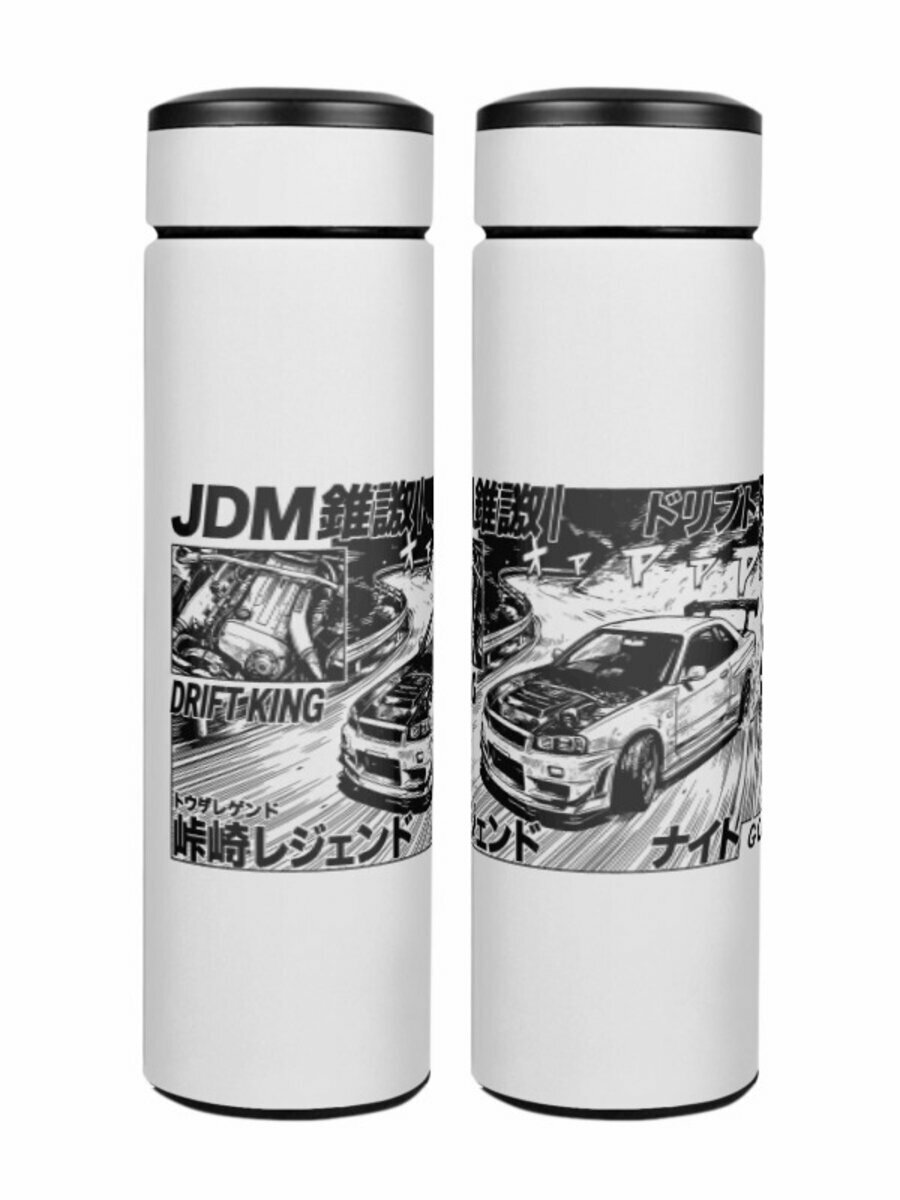 Термос «Nissan Skyline GTR R34 Initial D Manga JDM» (белый)