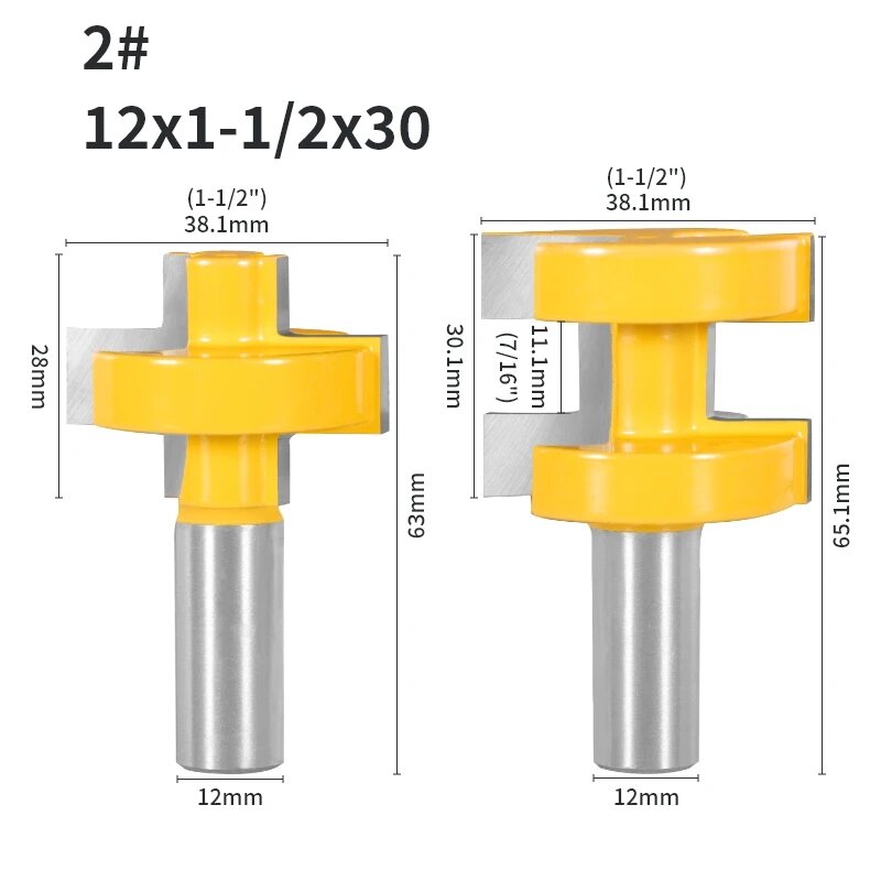 Фрезы для дерева YUSUN 2 шт. 12x38.1x30 мм
